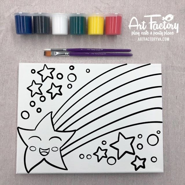 Pre-Traced Canvas - Shooting star – Art Factory Play Cafe and Party Place