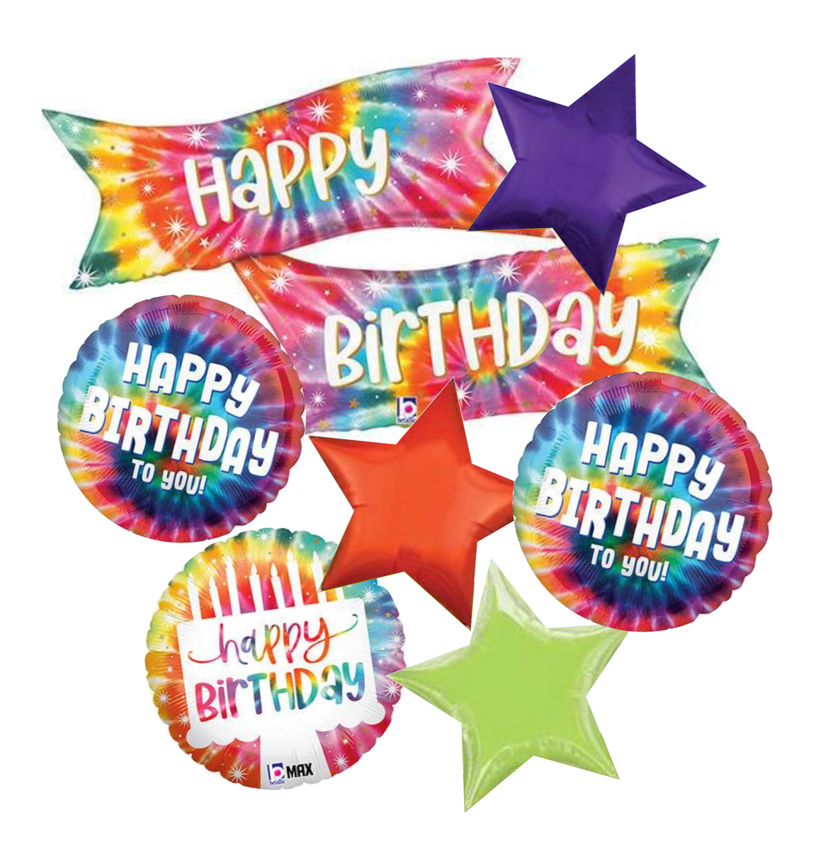 Happy Birthday Tie-Dye Balloon Bouquet – Art Factory Play Cafe and ...