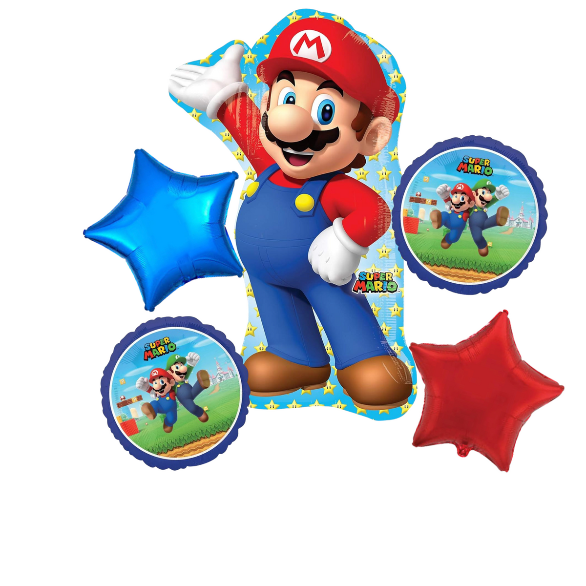 Super Mario Birthday Balloon Bouquet – Art Factory Play Cafe and Party ...
