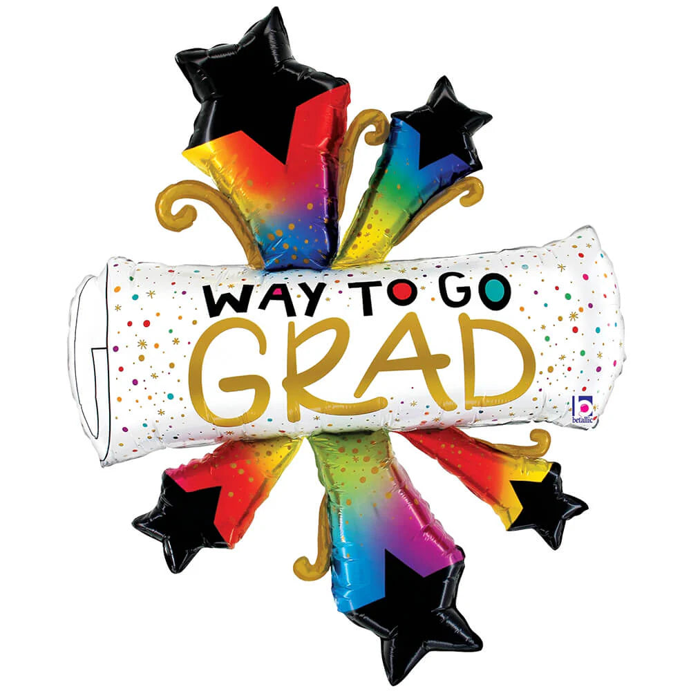 42" Way To Go Grad Bursting Balloon – Art Factory Play Cafe and Party Place